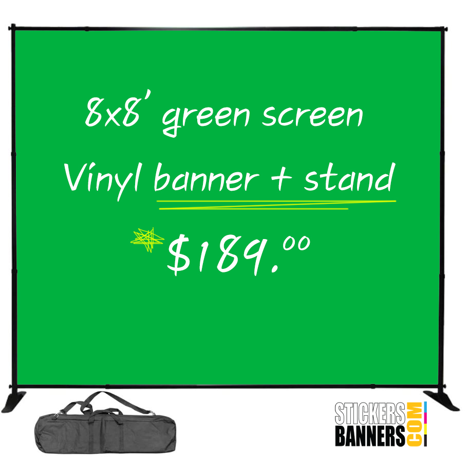#1 Green Screens Packages | 8x8 $88 + 10% Off + Same Day Shipping